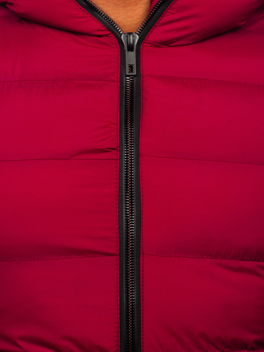 Chaleco acolchado grueso con capucha para hombre burdeos Bolf 7M805 ROJO BURDEOS