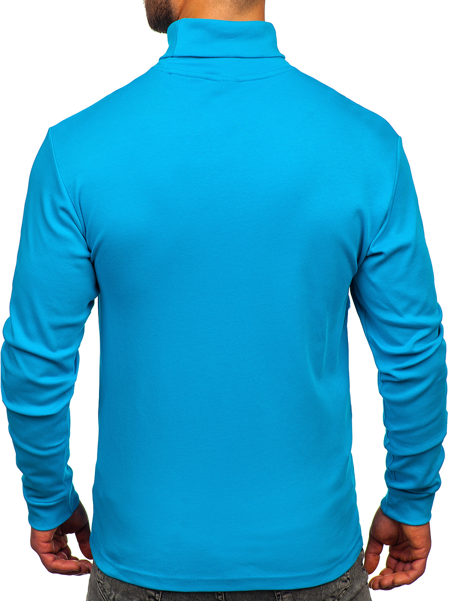 Jersey de cuello alto básico para hombre azul turquesa Bolf 145347-1 ...
