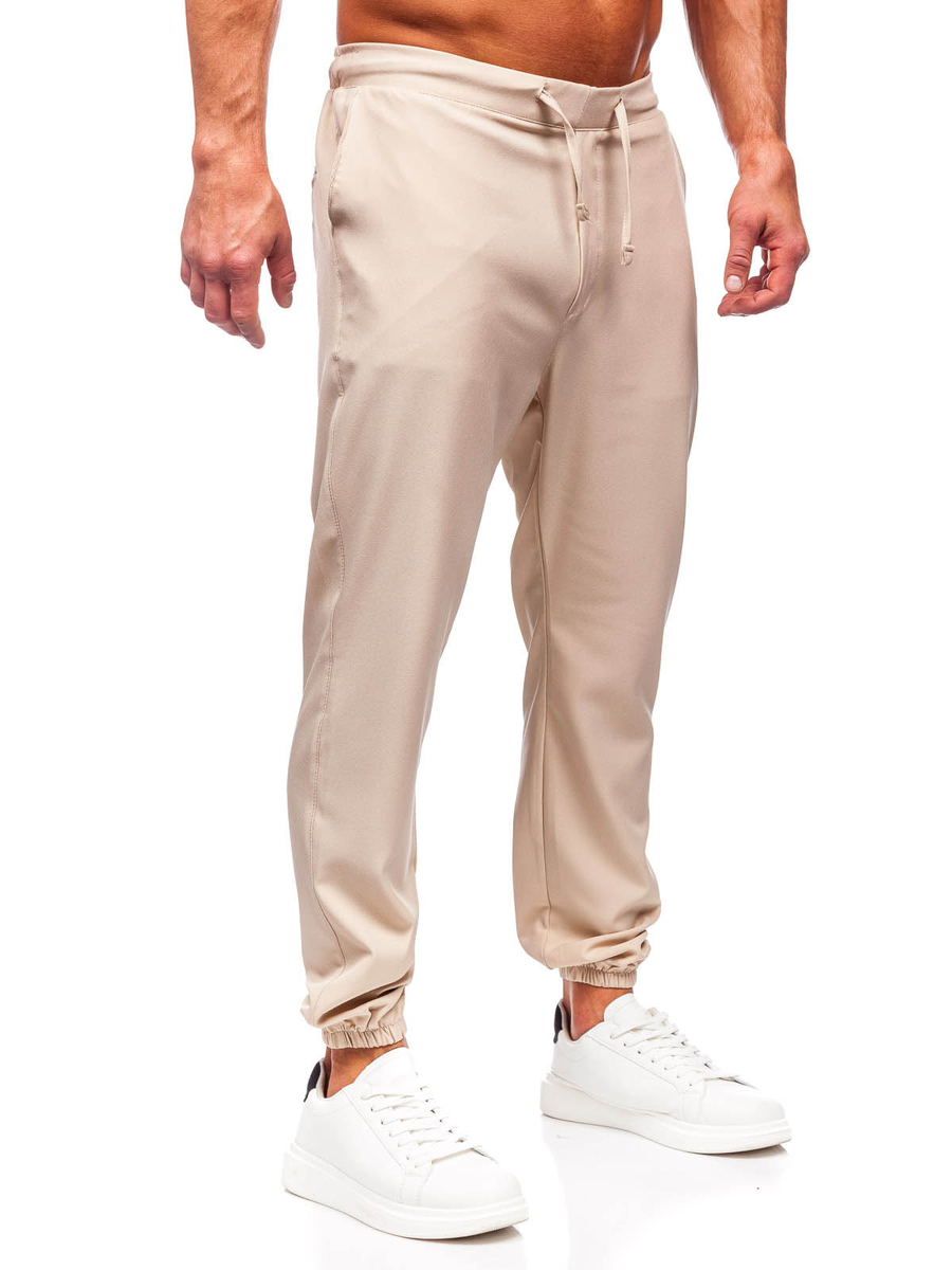 Pantalón jogger de tela para hombre beige Bolf 0065 BEIGE