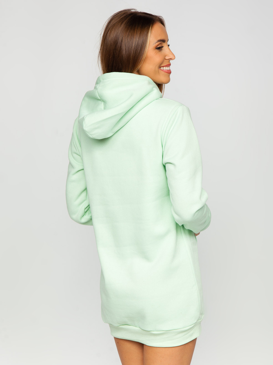 Sudadera larga con capucha para mujer menta Bolf YS10003-A VERDE MENTA