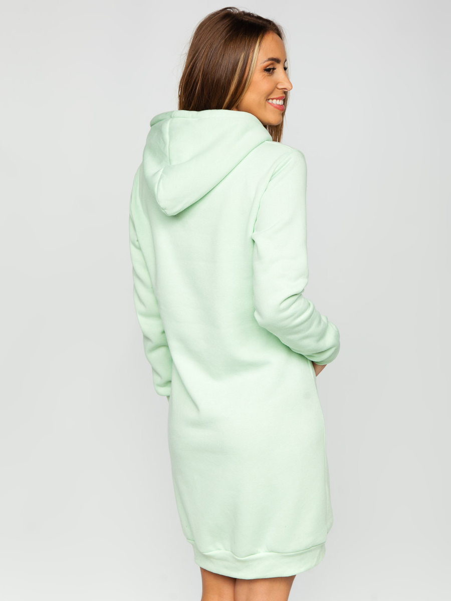 Sudadera larga con capucha para mujer menta Bolf YS10005-A VERDE MENTA