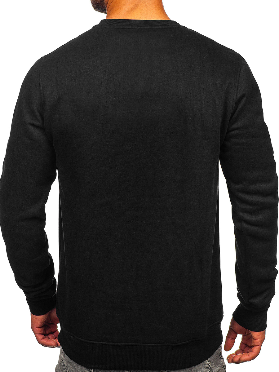 Sudadera sin capucha con impresión para hombre negro Bolf MF2019 NEGRO