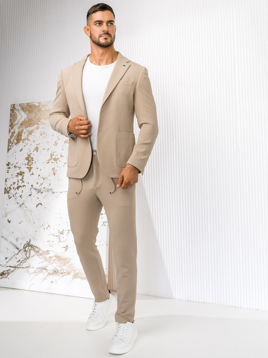 Traje casual para hombre beige Bolf 01 BEIGE